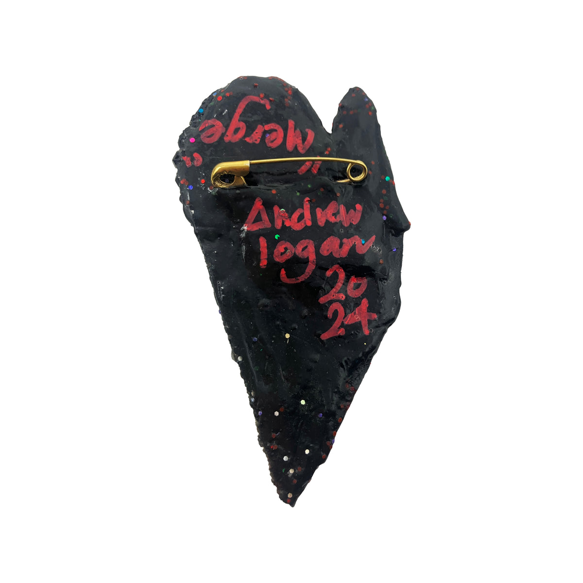 "MERGE" - SMOKED BLACK HEART WITH CRYSTAL, 2024 – Andrew Logan